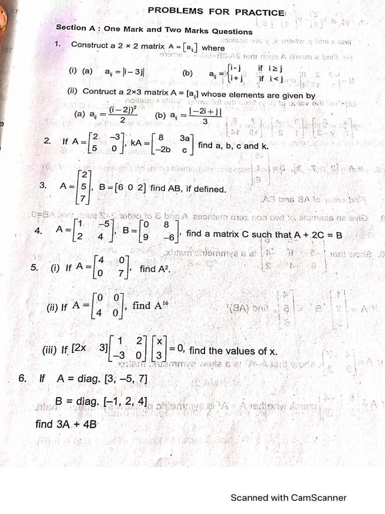 Matrices & Determinants | PDF Matrices & Determinants | PDF