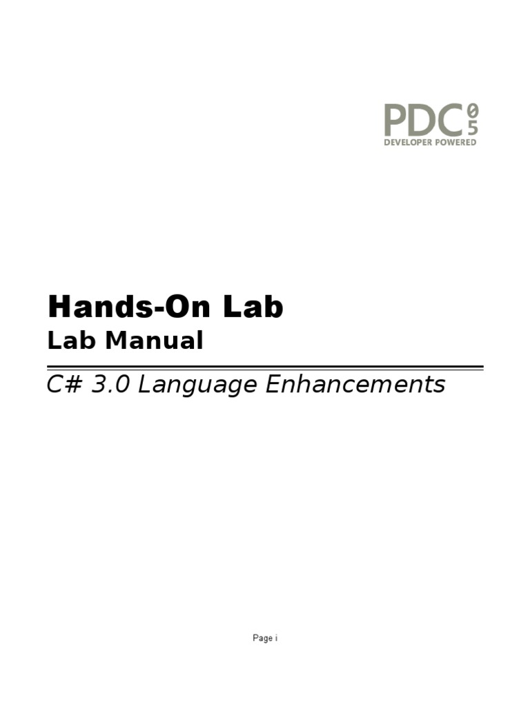 Csharp 30 Language Enhancements Hands On Lab Pdf Anonymous Function C Sharp Programming