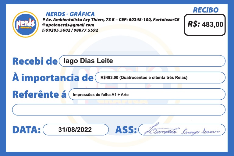 Recibo de pagamento 10x15 | PDF