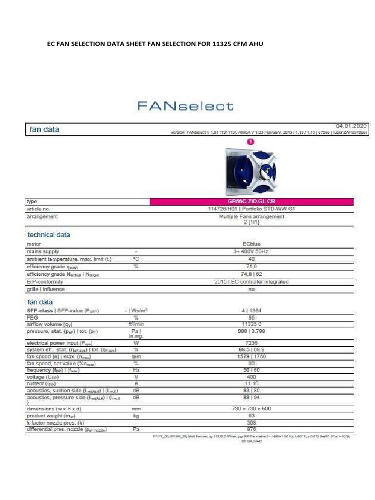 Fan-EC - Spec | PDF