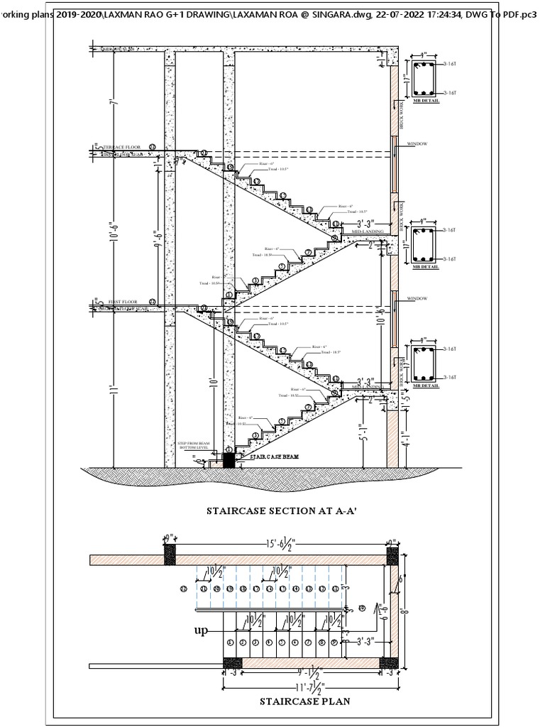 Staircase Drawing | PDF | Stairs | Structural Engineering