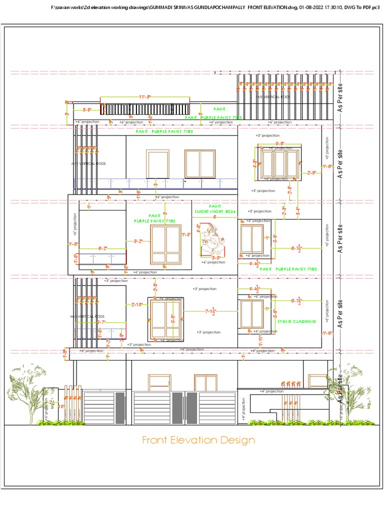 Front Elevation Design Measurements | PDF
