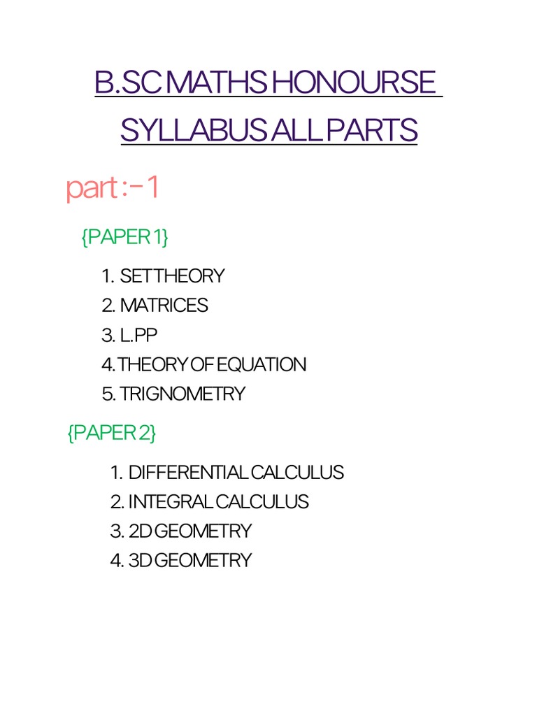 BSC Syllabus | PDF | Technology & Engineering