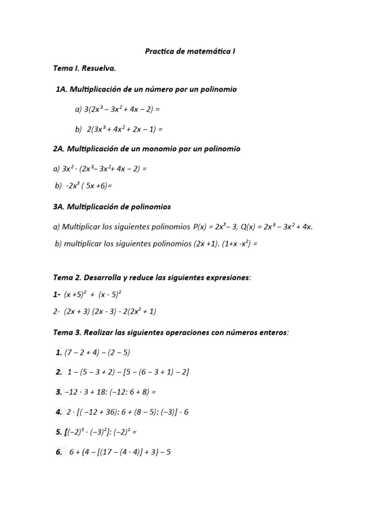 Practica de Matemática I. Solo Estudiantes Unicaribe | PDF | Aritmética ...