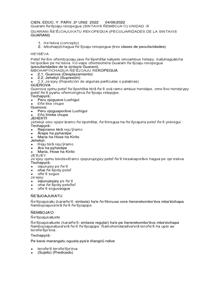 Cien. Educ. y Parv. 2º Uni2 2022 | PDF