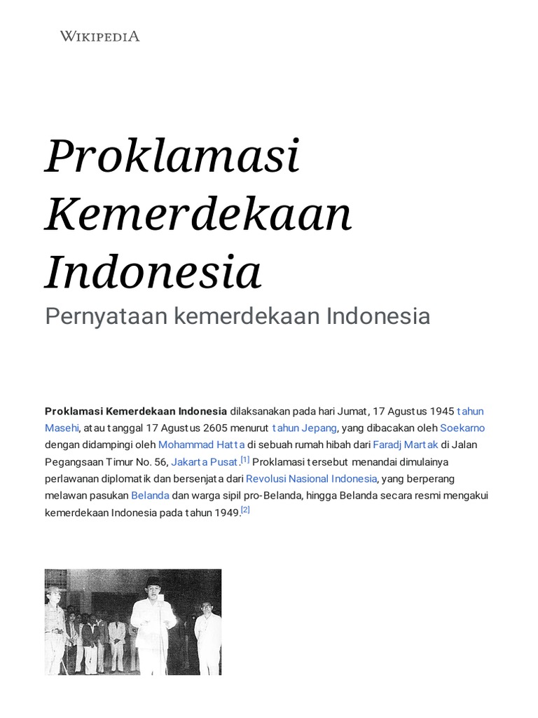 Tugas Sejarah Pembacaan Teks Proklamasi | PDF