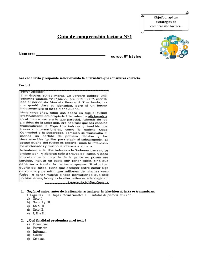 Guía de Comprensión para 8º Básico | PDF | Gases de efecto invernadero ...
