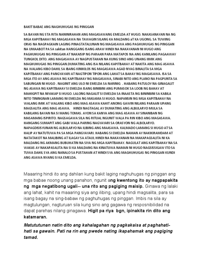 Bakit Babae Ang Naghuhugas NG Pinggan | PDF