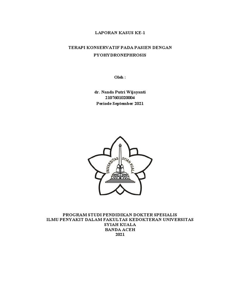 Lapkas 1 Edit (Terapi Konservatif Pada Pyohidronefrosis) | PDF