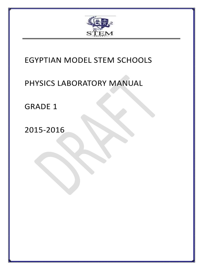 Physics Lab Handbook GR 1 2015-2016 | PDF | Force | Acceleration