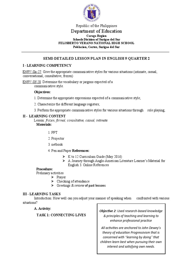 Sample 4 A Lesson Plan | PDF | Teachers | Lesson Plan