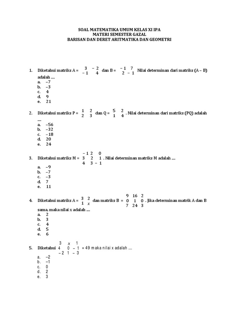 Soal-Soal Barisan Dan Deret | PDF