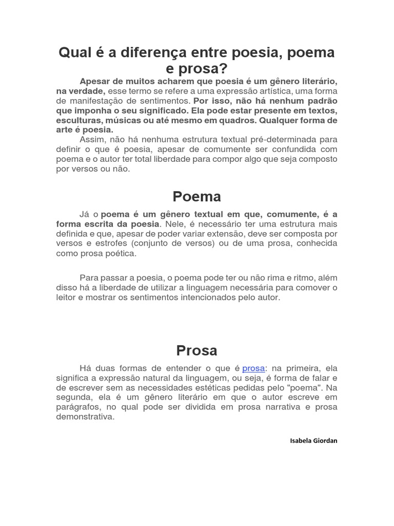 Qual é a diferença entre poesia | PDF Qual é a diferença entre poesia | PDF