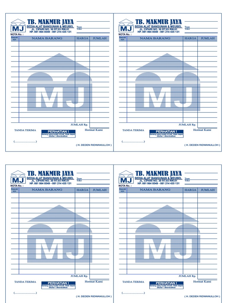 Nota Material Kosong | PDF