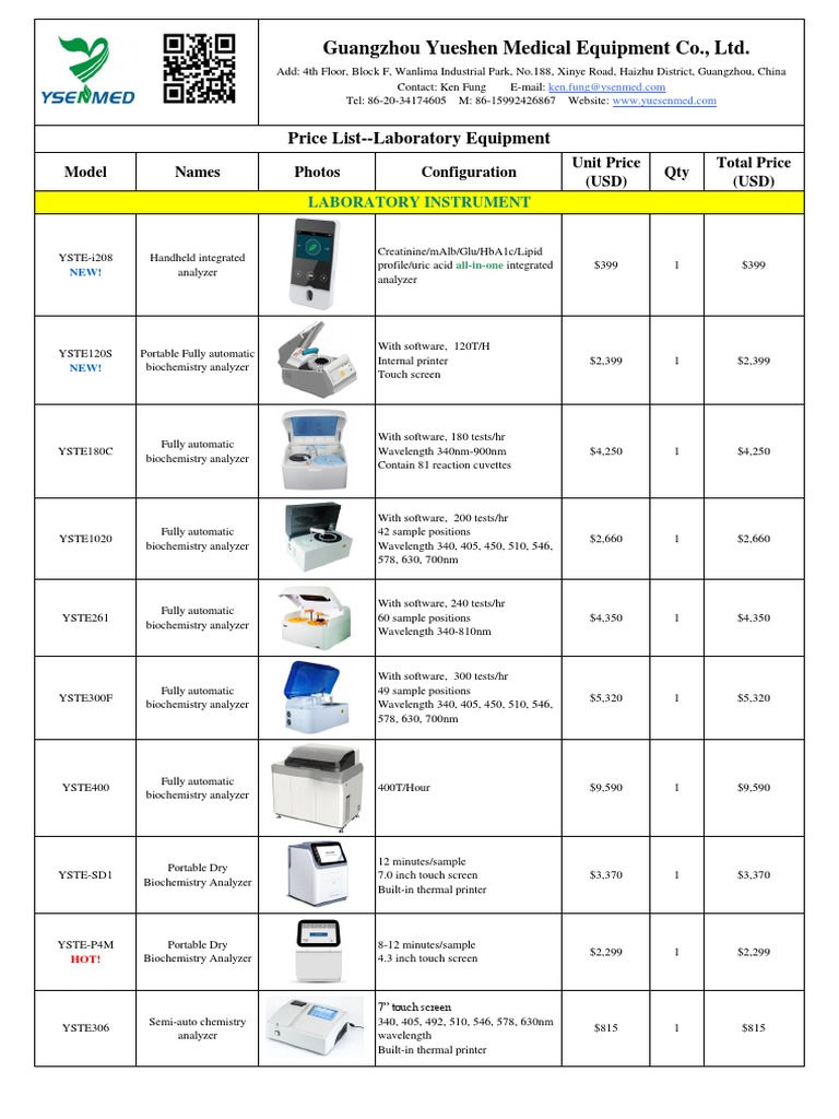Biochemistry Analyzer Price List | PDF | Alternating Current | Mains ...