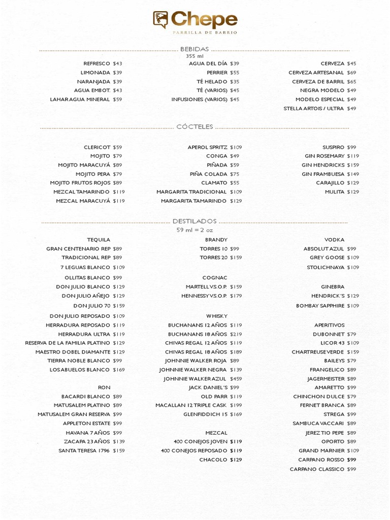 Carta Chepe | PDF | Postres | Cocina