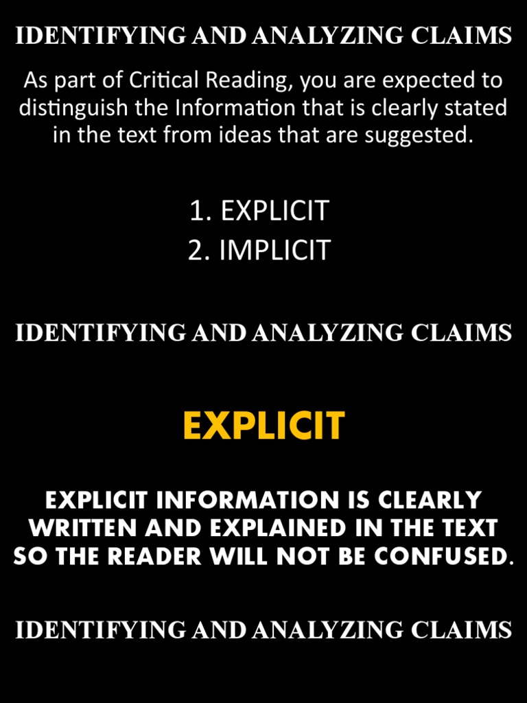 Identifying and Analyzing Claims | PDF