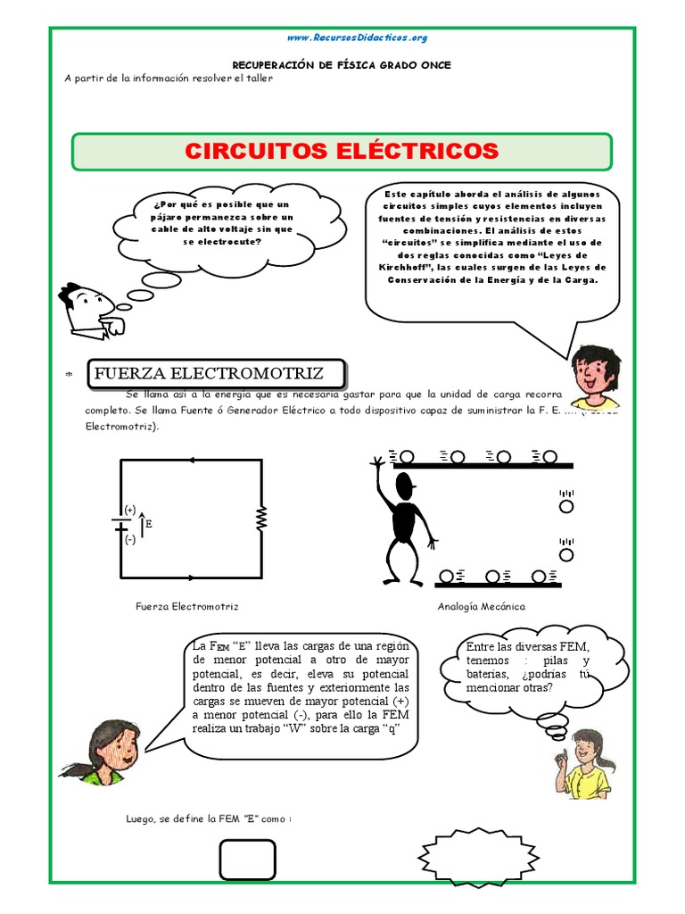 Recuperacion Fisica Once-1 | PDF | Resistencia Eléctrica y Conductancia | Energia electrica