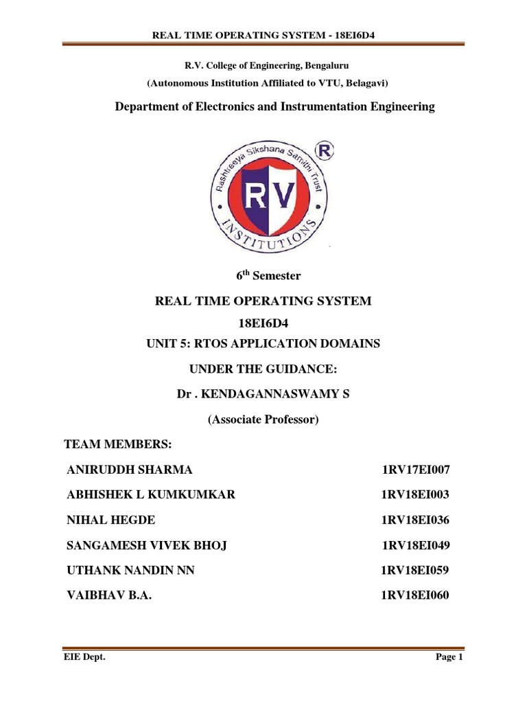 Application Domains of Real Time Operating Systems: A Comparative Study ...