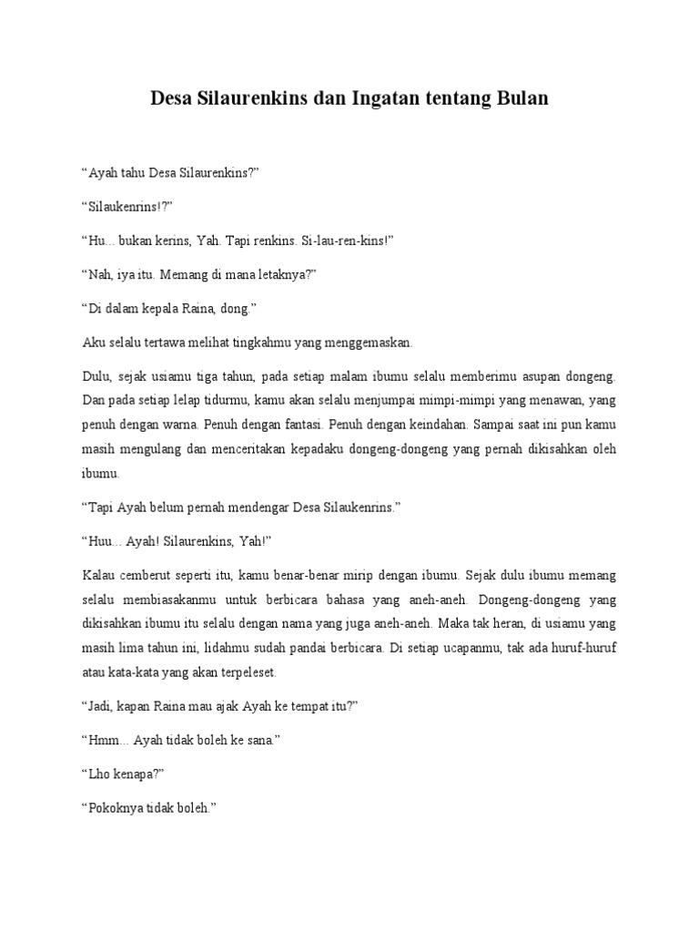Cerpen - Desa Silaurenkins Dan Ingatan Tentang Bulan | PDF