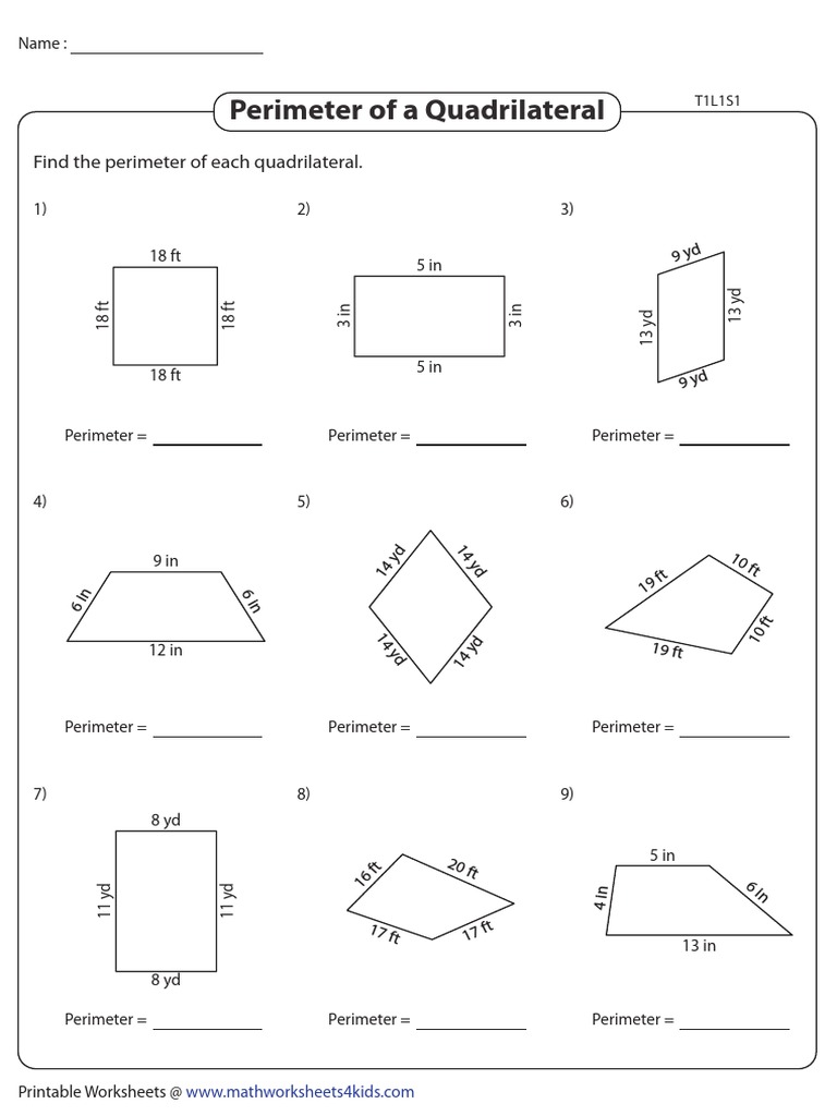 Perimeter of Quadrilateral | PDF | Elementary Mathematics