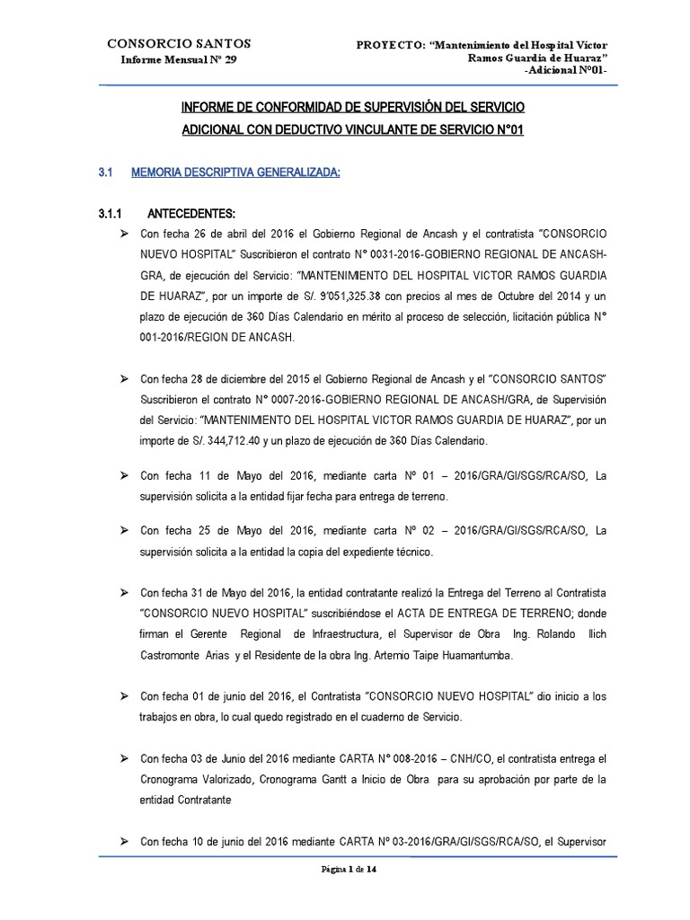 Modelo Informe de Conformidad | PDF | Hospital | Economias