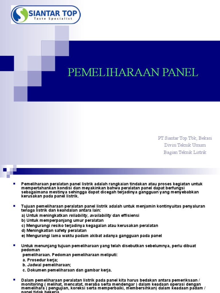 Pemeliharaan Panel | PDF