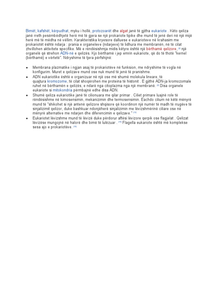 Bimët Kafshët Kërpudhat Protozoarët Eukariote: Algat | PDF