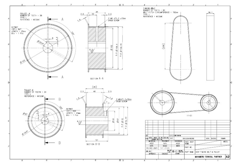 Assy Timing Pulley DWG | PDF