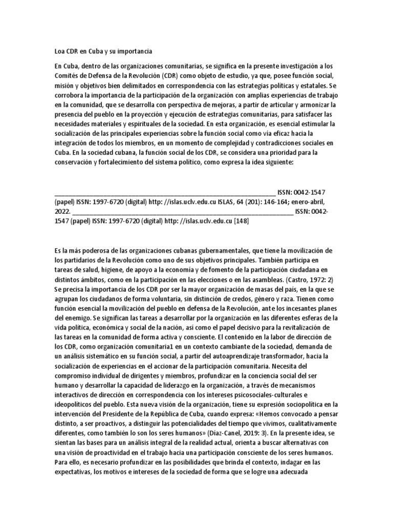 Función Social de los CDR en Cuba | PDF | Cuba