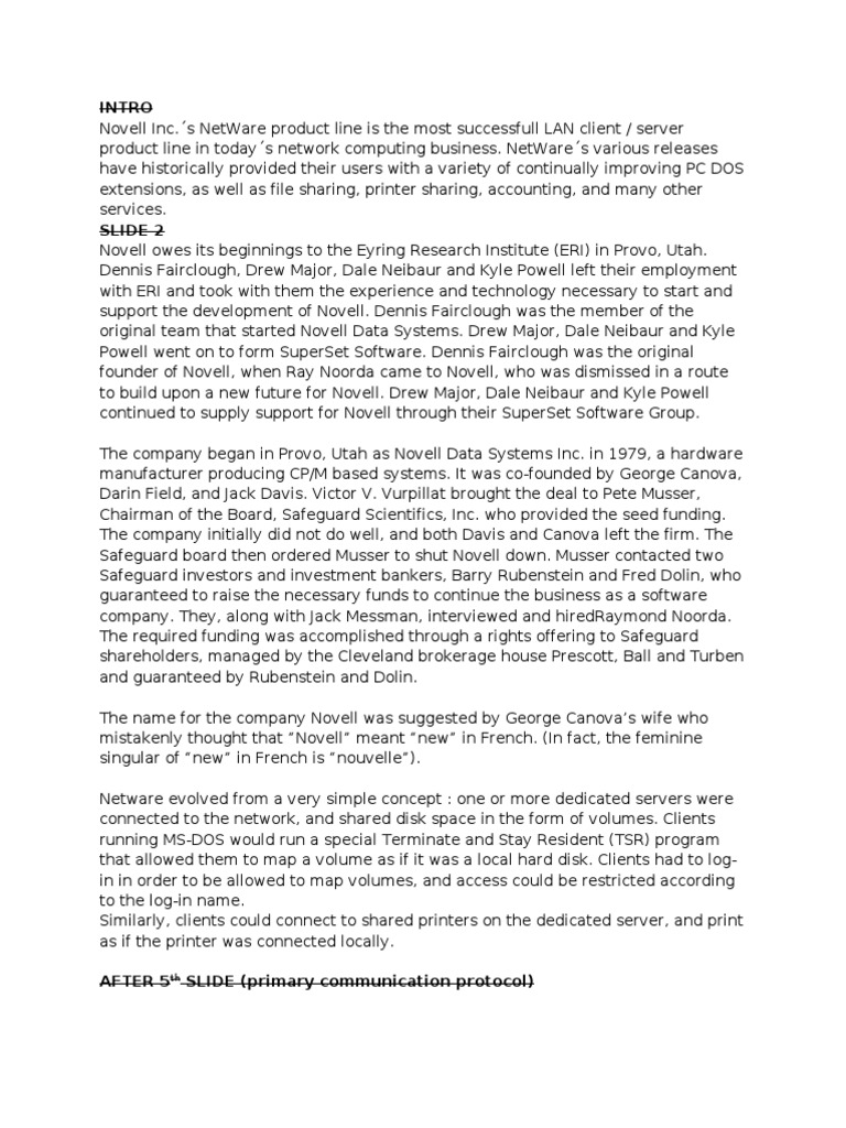 Novell Netware Script | PDF | Computer Architecture | Computing