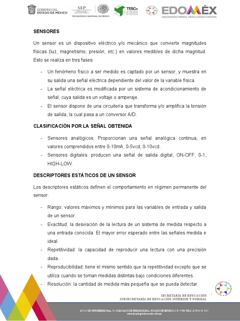 Tarea 02 - Sensores | PDF | Sensor | Metrología