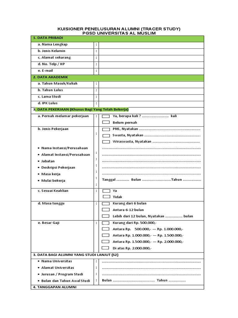 Form Tracer Study | PDF | Karier & Perkembangan