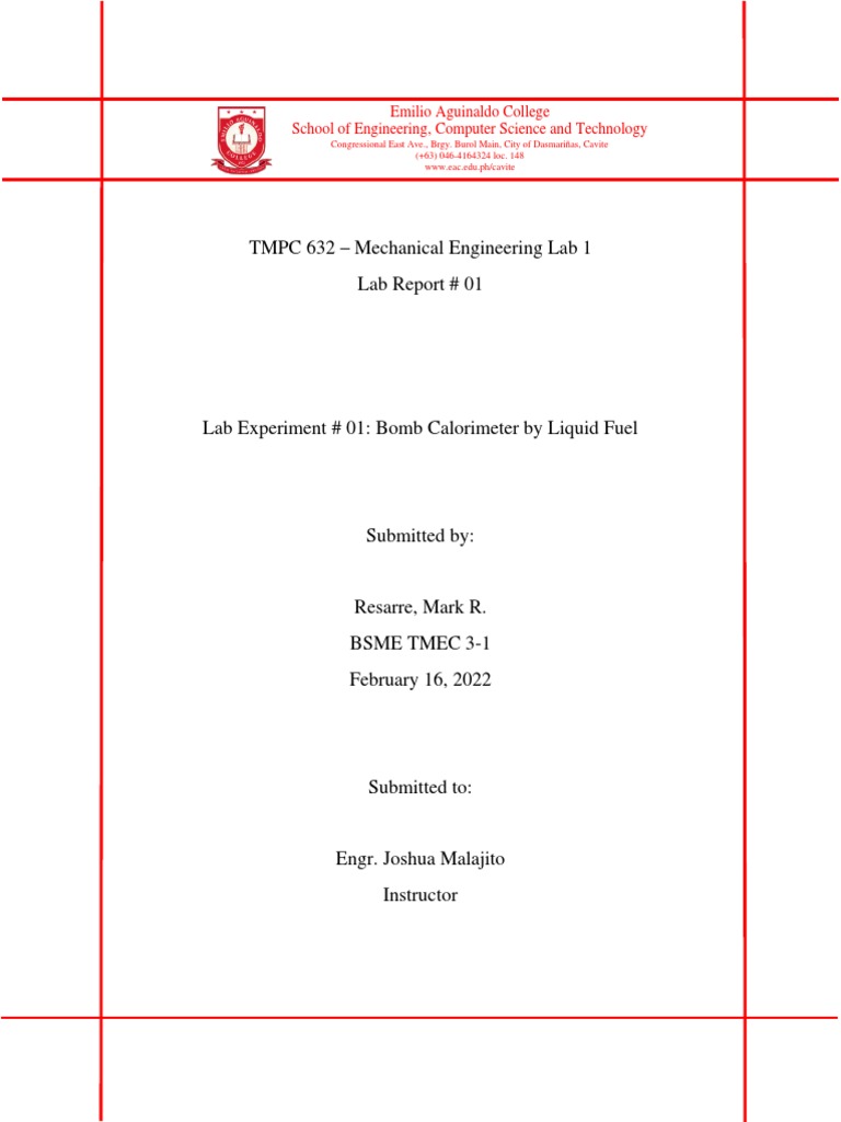 Resarre Mark Me Lab Report 01 | PDF | Combustion | Chemistry