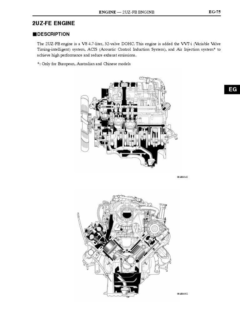 Engine - 2uz-Fe Engine | PDF | Internal Combustion Engine | Fuel Injection