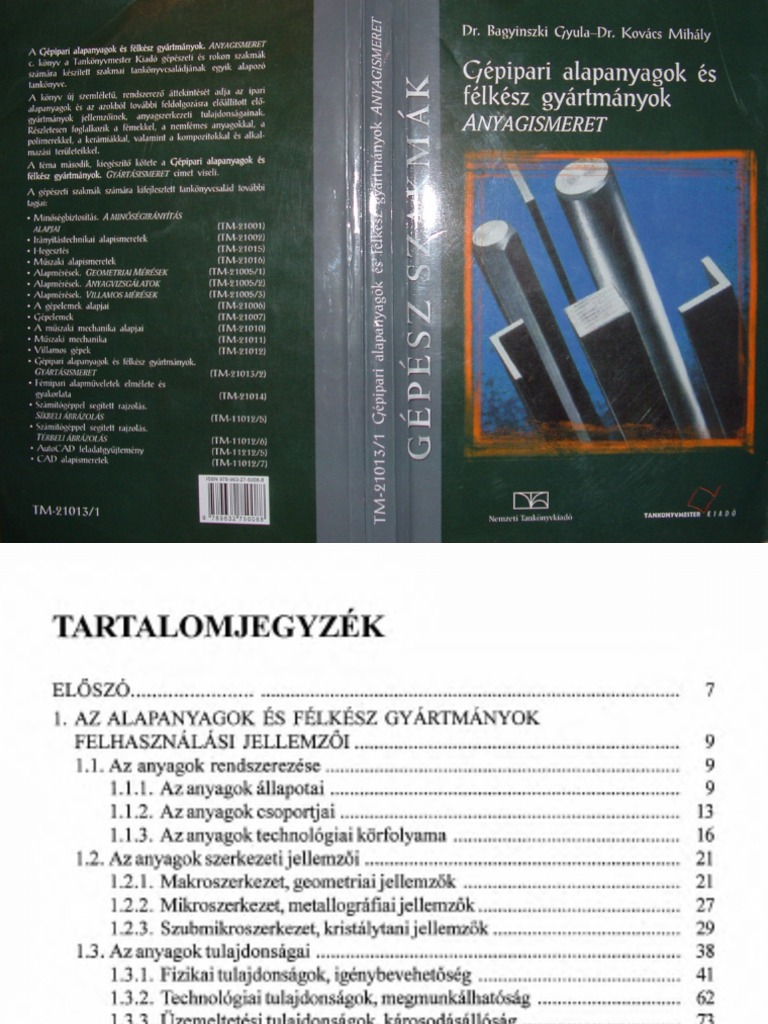 Bagyinszki Gyula, Kovács Mihály - Gépipari Alapanyagok És Félkész Gyártmányok (SCAN) | PDF