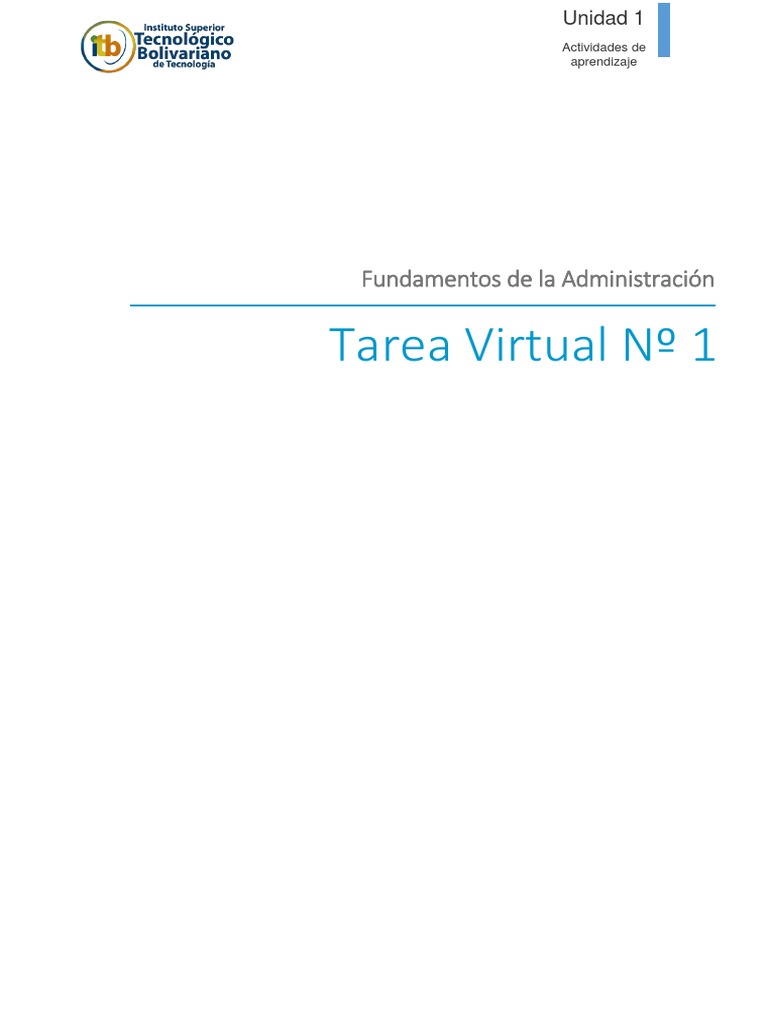 Tarea Virtual # 1 Admistracion | PDF | Aprendizaje