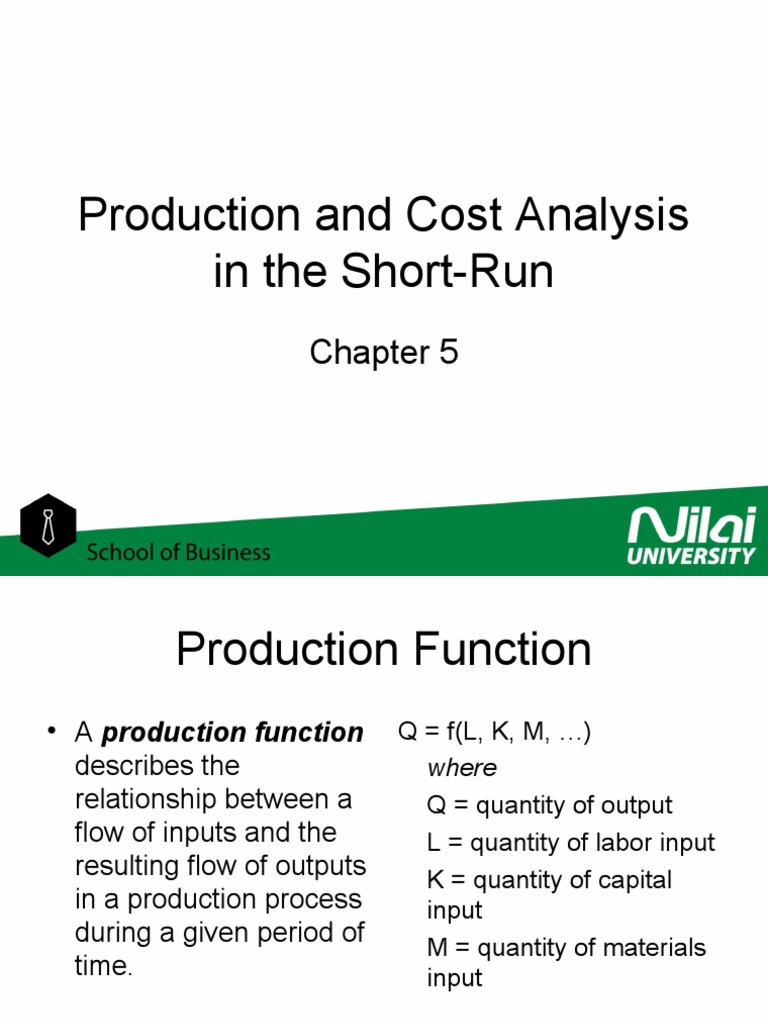 Chapter 5 - Production and Cost Analysis in The Short-Run | PDF | Long ...