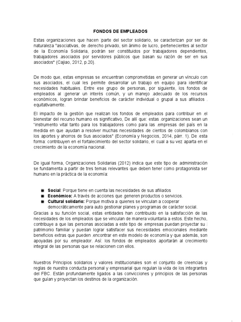 FONDOS de EMPLEADOS Exposicion Bleidys | PDF | Gestión de recursos ...