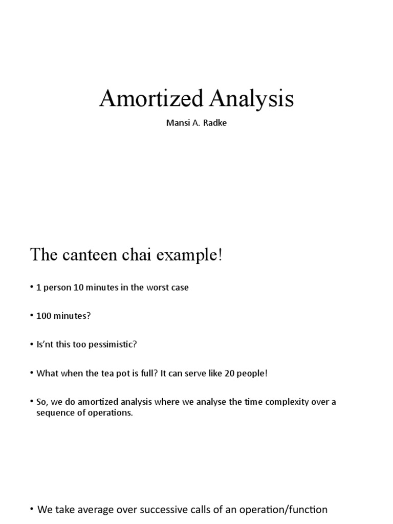Lecture 10 Amortized Analysis | PDF | Algorithms And Data Structures | Theoretical Computer Science