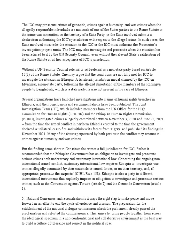 Icc Investigation | PDF | International Criminal Court | Crimes Against ...