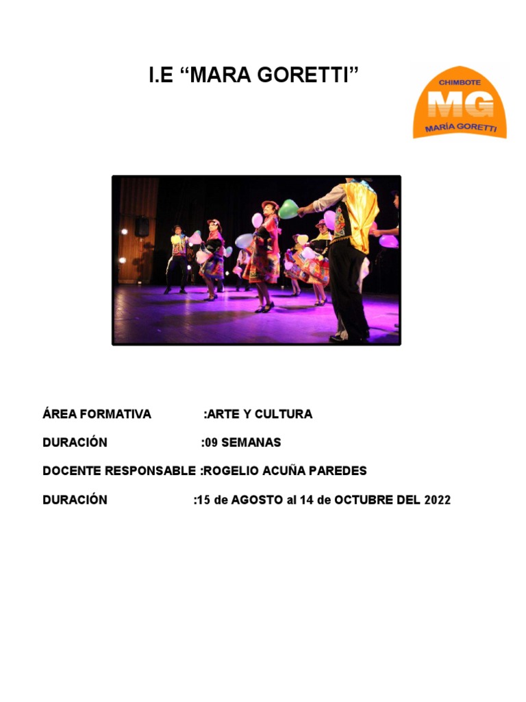 PROYECTO DANZA-ARTE Y CULTURA | PDF | Bailes | Folklore