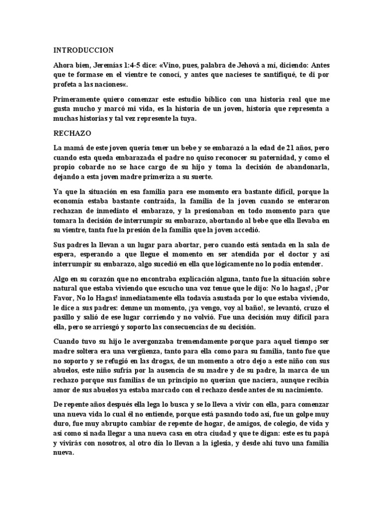 El Rechazo Y El Amor Del Padre Pdf Amor Parto