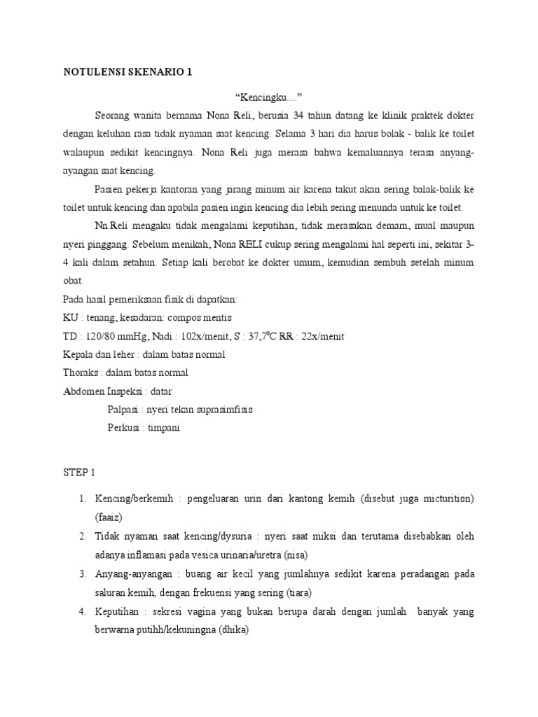 Notulensi Skenario 1 | PDF