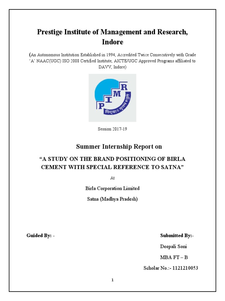 Marketing Project Report | PDF | Cement | Concrete