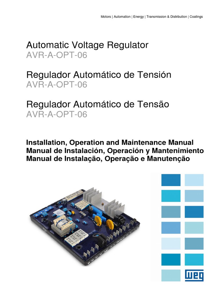 WEG- Regulador automático de tensión - AVR-A-OPT-06 - Portugués, Inglés y Español | PDF ...