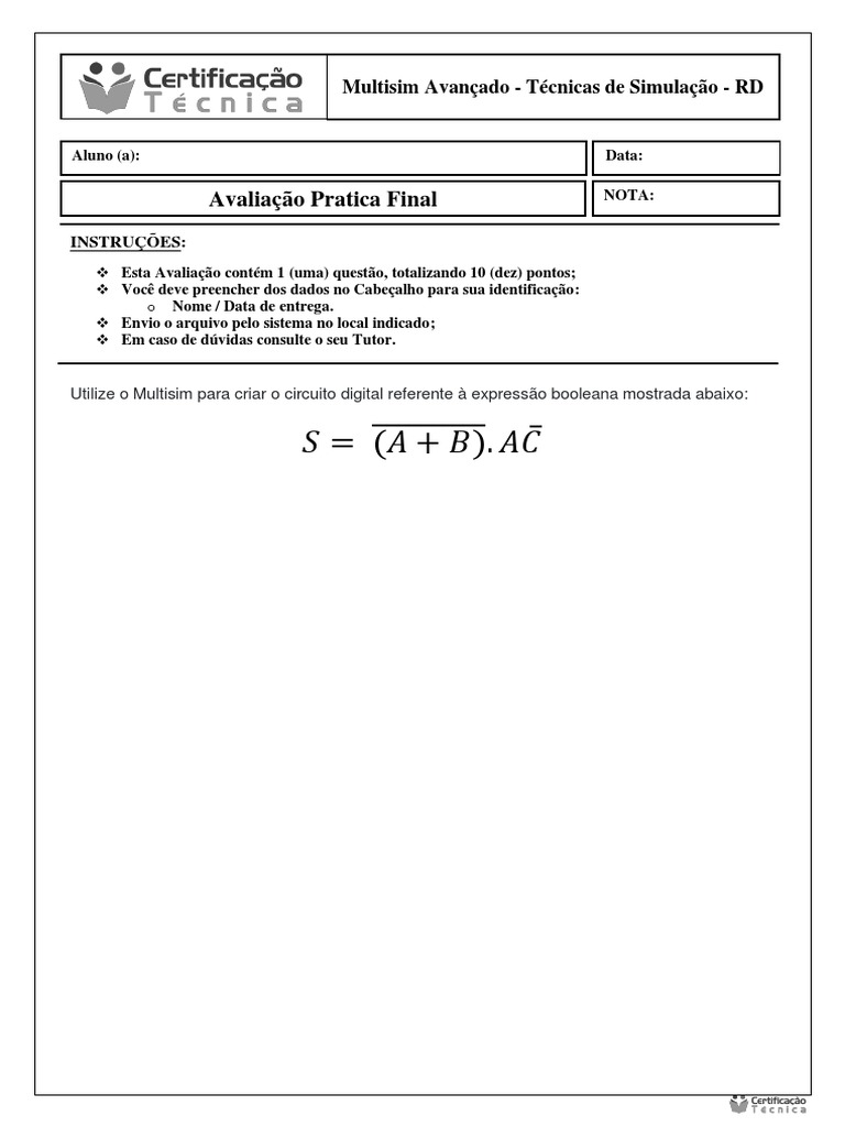 Modelo de Prova | PDF