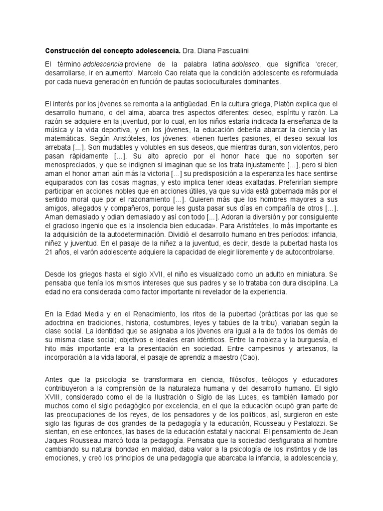 Construcción Del Concepto Adolescencia | PDF | Adolescencia | Adultos