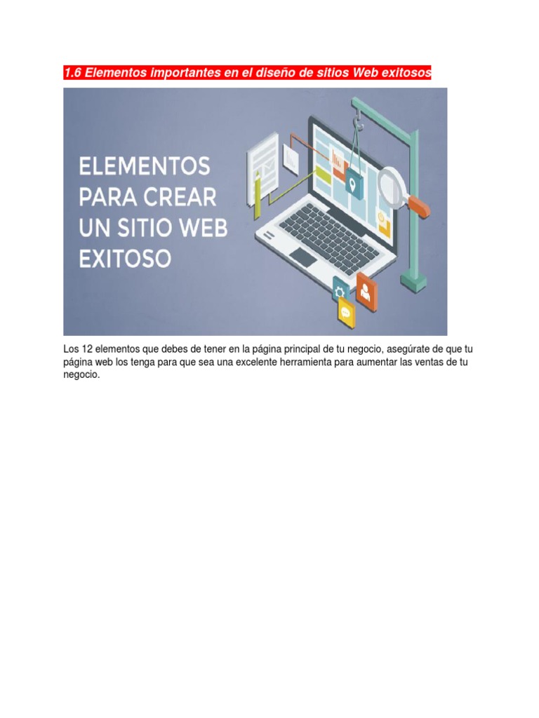Elementos Importantes en El Diseño de Sitios Web Exitosos | PDF ...