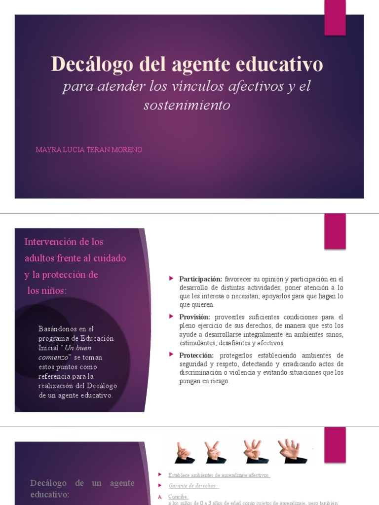Decálogo Del Agente Educativo | PDF | Aprendizaje | Conceptos psicologicos